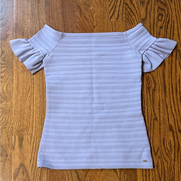 Ted Baker | Tops | Ted Baker Lavender Offshoulder Ruffle Sleeve Blouse ...
